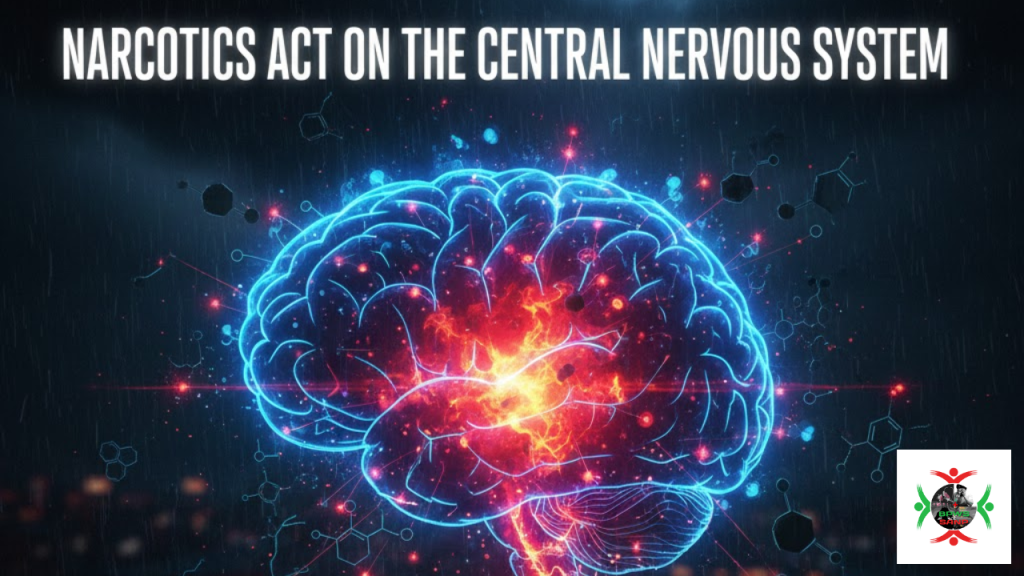 narcotics act on the central nervous system